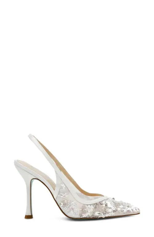 Betsey Johnson Eddie Pointed Toe Slingback Pump - Ivory Multi