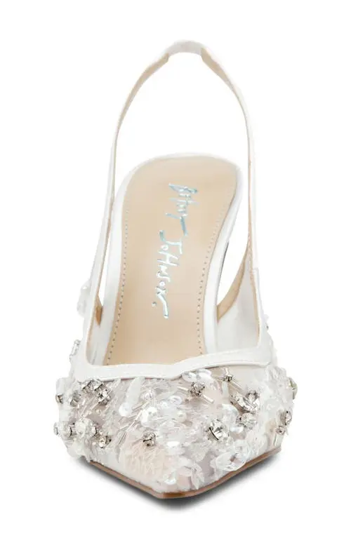 Betsey Johnson Eddie Pointed Toe Slingback Pump - Ivory Multi