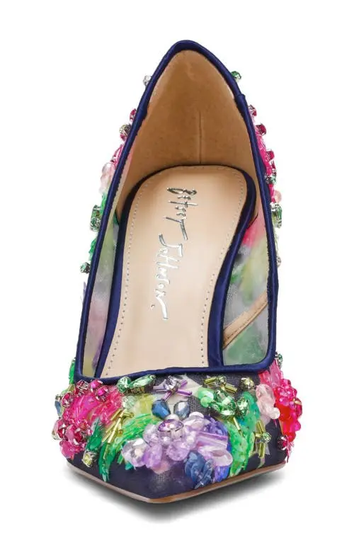 Betsey Johnson Netta Pointed Toe Pump - Navy Multi