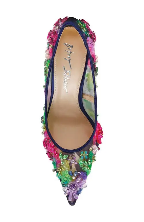 Betsey Johnson Netta Pointed Toe Pump - Navy Multi