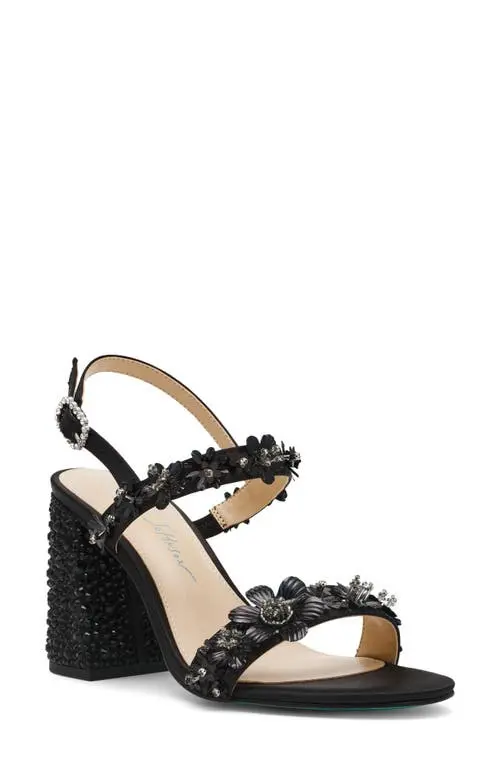 Betsey Johnson Drue Rhinestone Heel Sandals - Black