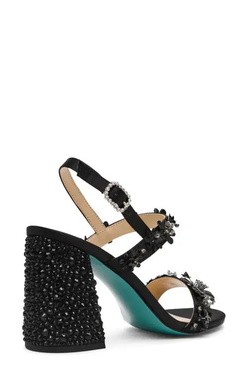 Betsey Johnson Drue Rhinestone Heel Sandals - Black