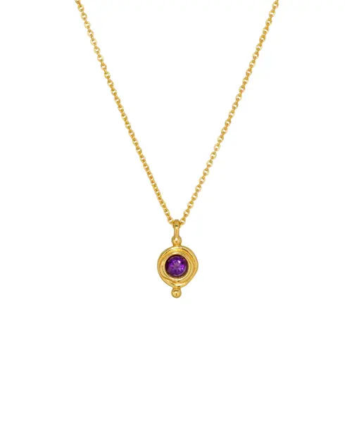 OTTOMAN HANDS Birthstone Pendant Necklace - February