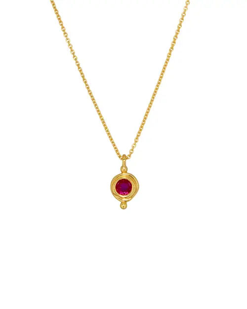 OTTOMAN HANDS Birthstone Pendant Necklace - July
