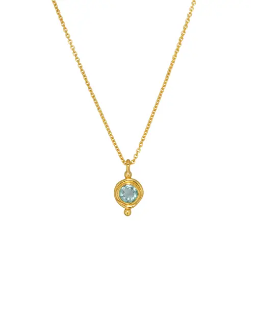 OTTOMAN HANDS Birthstone Pendant Necklace - March