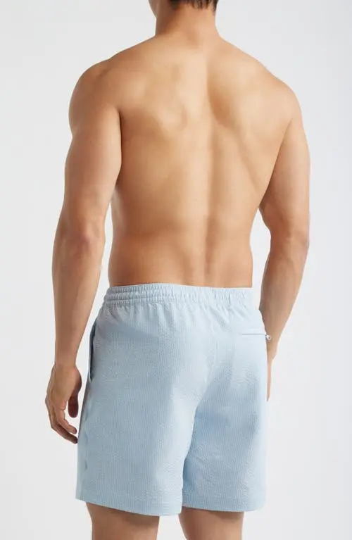 Nordstrom 7-inch Seersucker Swim Trunks - Blue Celestial