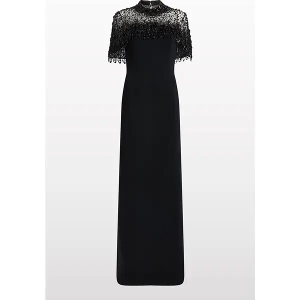 Jenny Packham Livia Beaded-embellishment Maxi Dress - Liquorice