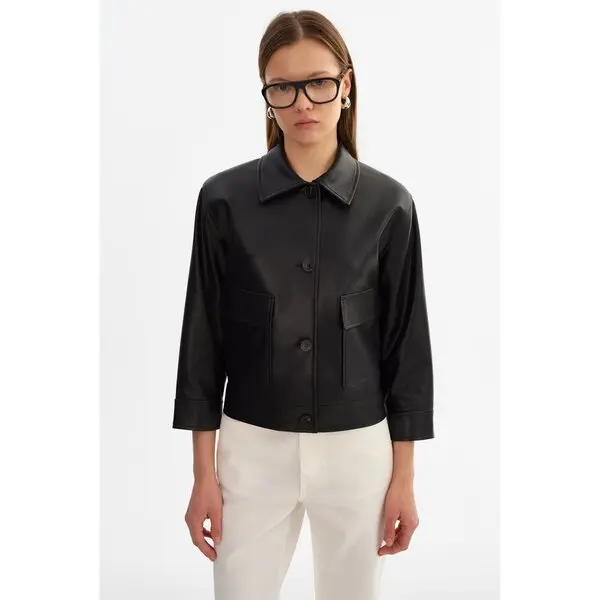 LAMARQUE Elara | Faux Leather Jacket - Black