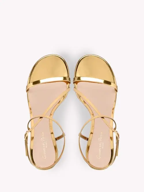 GIANVITO ROSSI Ascent 55 Sandal - Gold Calf Leather
