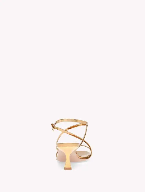 GIANVITO ROSSI Ascent 55 Sandal - Gold Calf Leather
