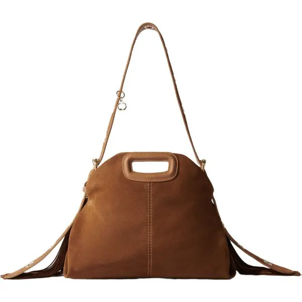 Maje Miss M Suede Bag - Camel