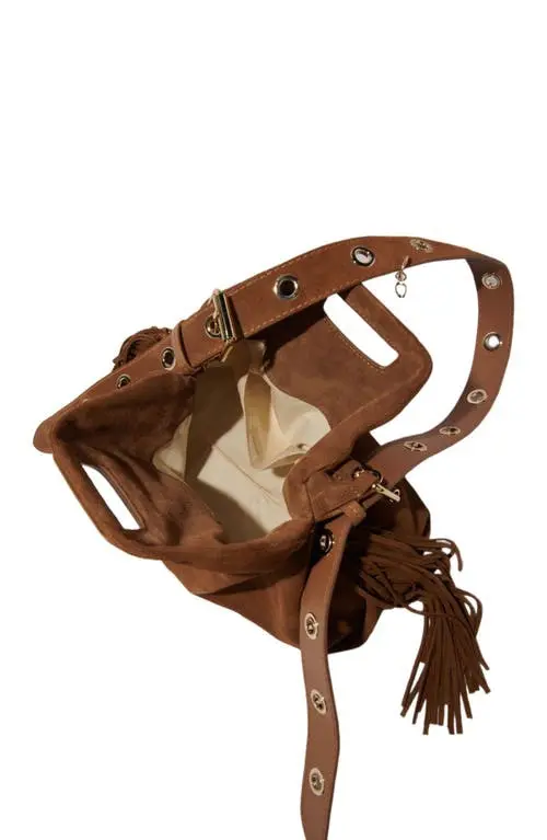 Maje Miss M Suede Bag - Camel