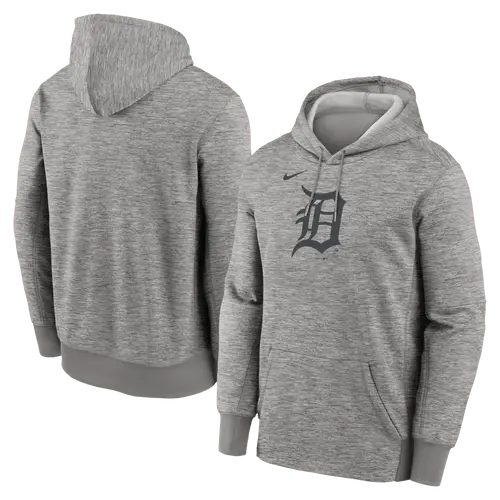 Nike Detroit Tigers Primary Logo Therma Hoodie - Heather Gray