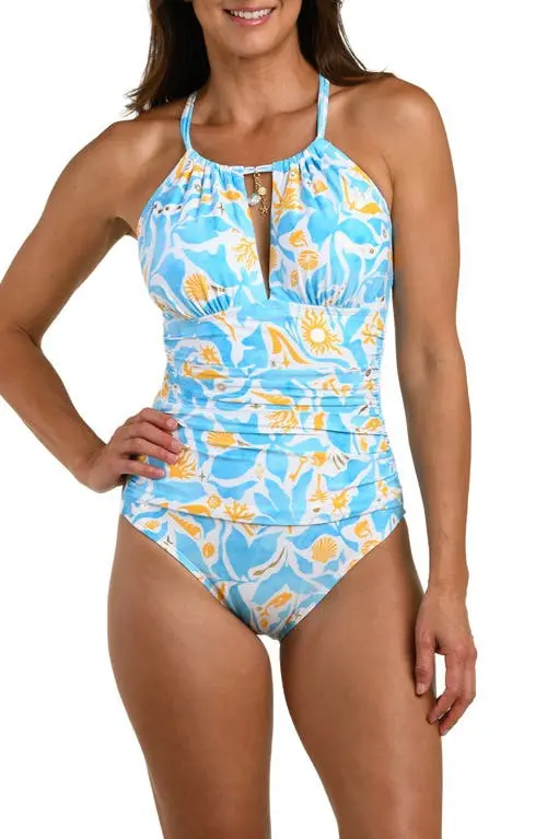 La Blanca Keyhole One-piece Swimsuit - Sky