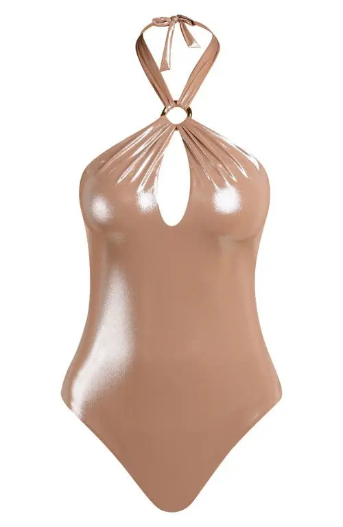 La Blanca Metallic Keyhole One-piece Swimsuit
