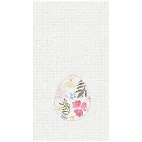 C&F HOME Floral Easter Egg 100% Cotton Waffle Weave Handtowel - Pink