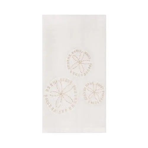 C&F HOME Gold Coast Sand Dollars 100% Cotton Handtowel - White