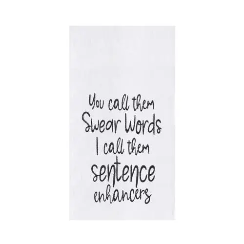 C&F HOME You Call Them Swear Words Towel - Black