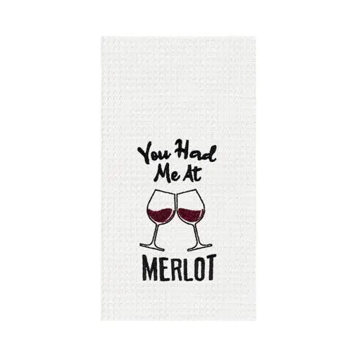 C&F HOME You Had Me At Merlot" Waffle Weave Dishtowel - Red