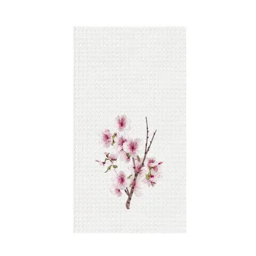 C&F HOME Cherry Blossom Floral Waffle Weave Dishtowel - Pink
