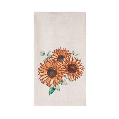 C&F HOME Autumn Botanical Sunflower 100% Cotton Handtowel - Yellow