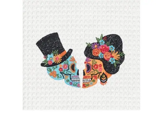 C&F HOME Sugar Skull Couple Towel