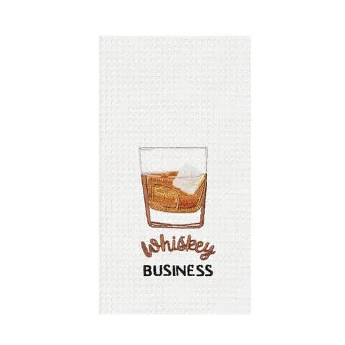 C&F HOME Whiskey Business" Waffle Weave Dishtowel - Brown