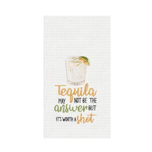 C&F HOME Tequila May Not Be The Answer" Waffle Weave Dishtowel - Yellow