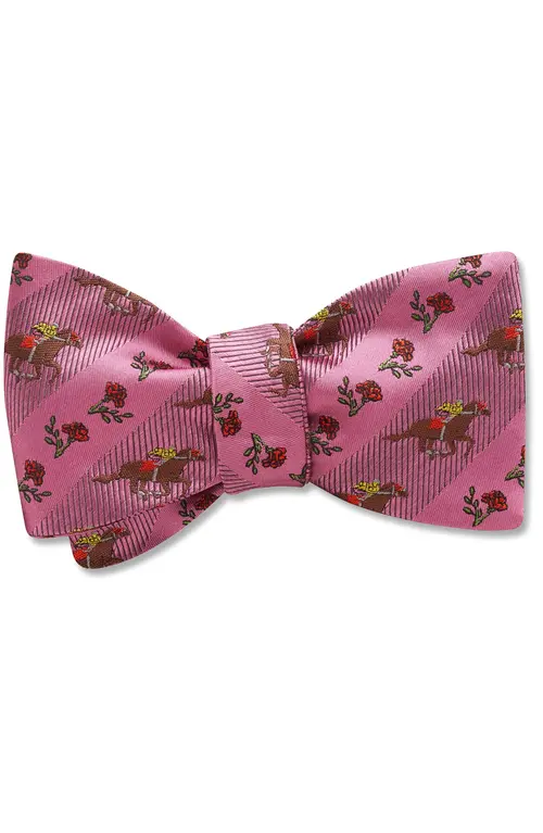 BEAU TIES OF VERMONT Run For The Roses Silk Woven Bow Tie - Pre-tied