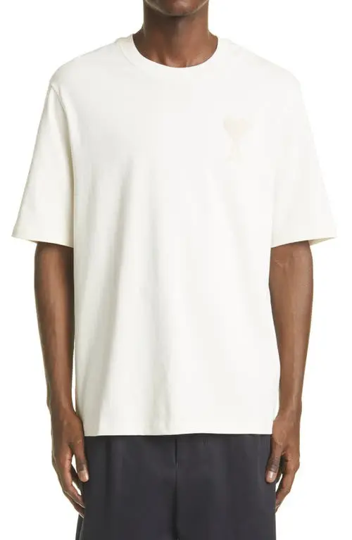 Ami De Coeur Embroidered Organic Cotton T-shirt - Off-white