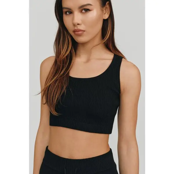 KATHRYN MCCARRON Bardot Cropped Tank - Black