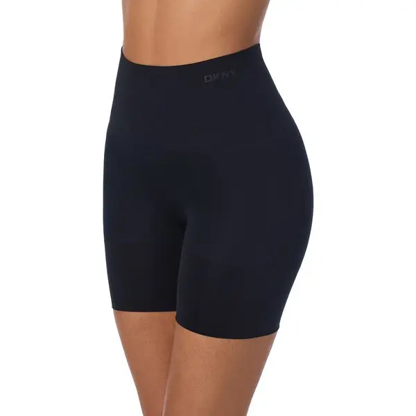 Dkny Seamless Litewear High Leg Shaper Shorts - Black