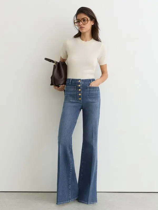 REISS Cali Twin-pocket Flared Jeans