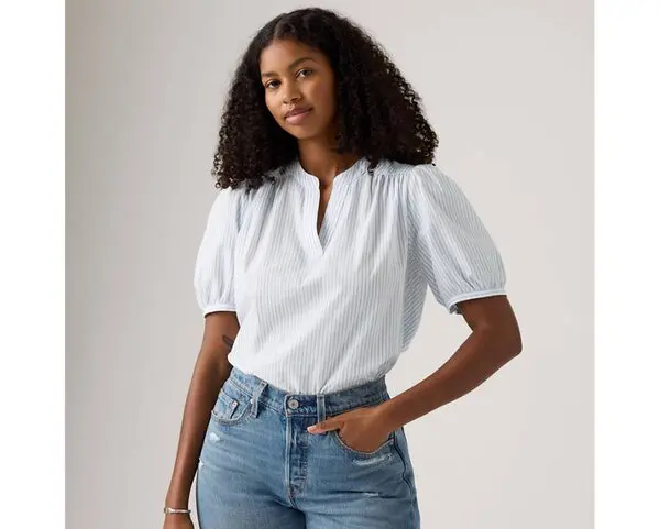 LEVI'S Amelie Poplin Blouse - Pixie Stripe
