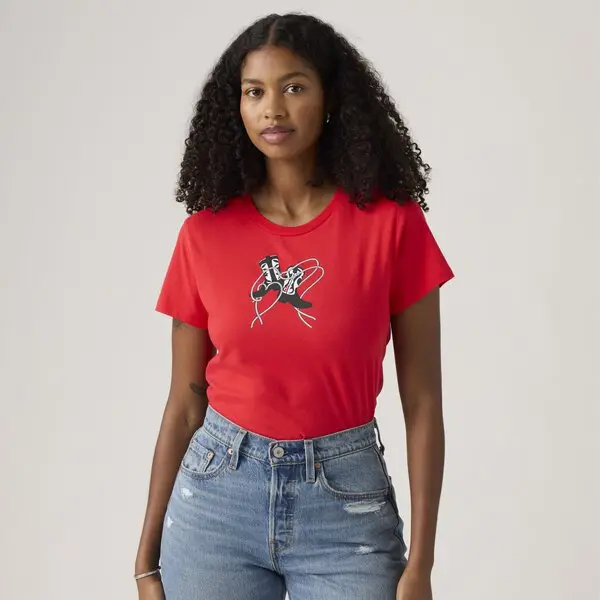 LEVI'S Graphic Logo Crewneck T-shirt - True Red