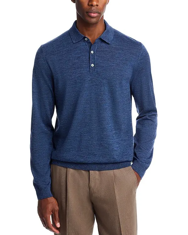 BOSS Lancione Long Sleeve Polo Shirt - Bright Blue