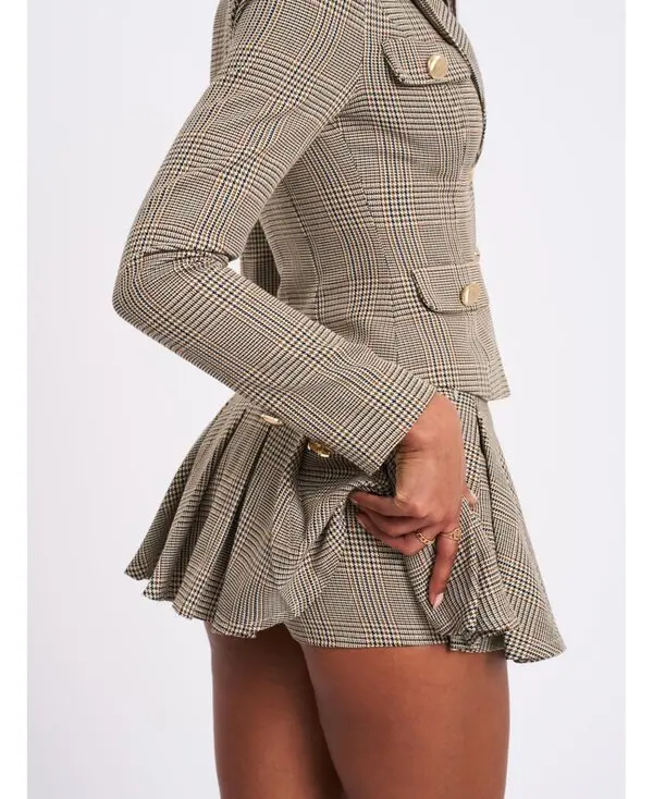 MISS CIRCLE Oaklyn Plaid Pleated Mini Skort