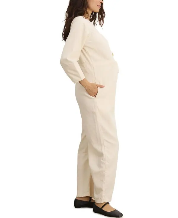 Hatch Collection Drapey Denim Maternity Jumpsuit
