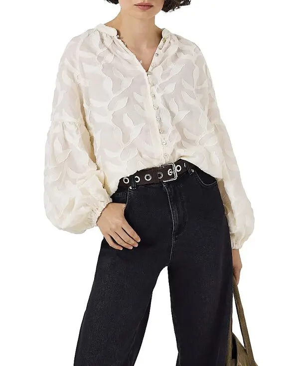 Mint Velvet Floral Jacquard Blouse