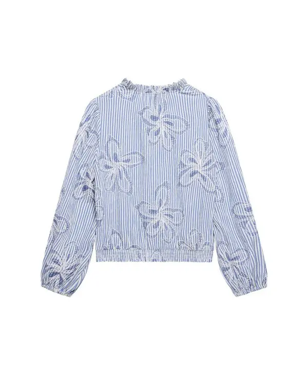 Mint Velvet Striped Embroidered Floral Blouse