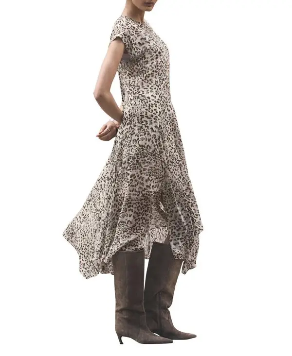 Mint Velvet Leopard Print Cap Sleeve Midi Dress