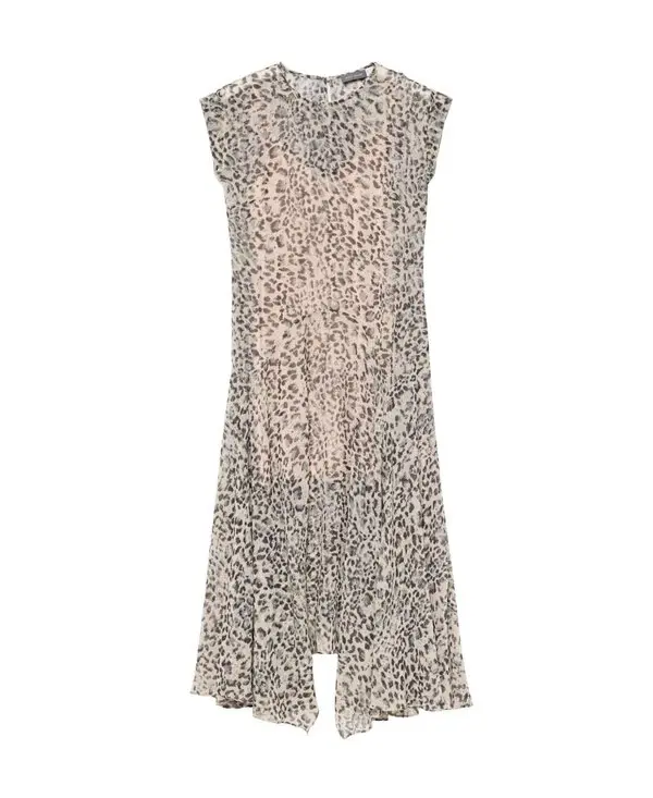Mint Velvet Leopard Print Cap Sleeve Midi Dress