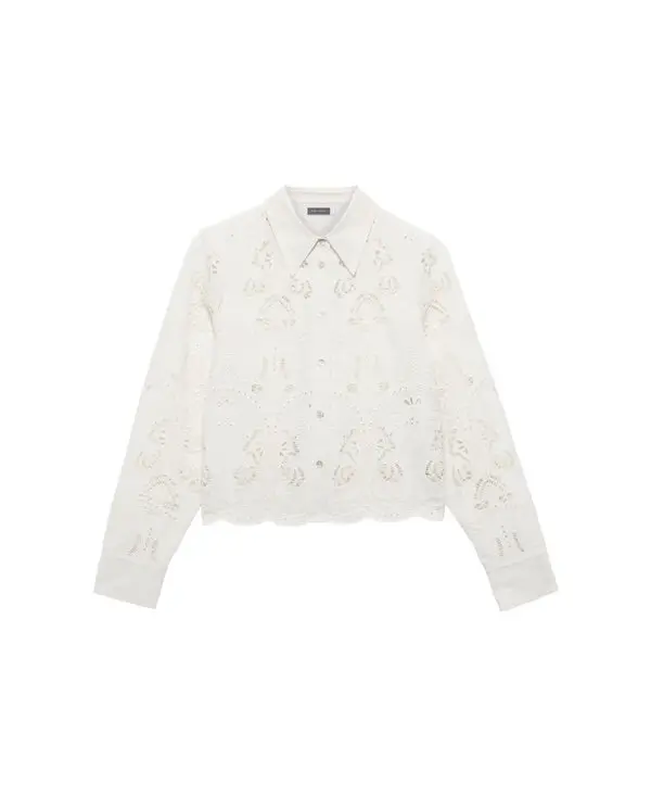 Mint Velvet Crochet Cropped Shirt