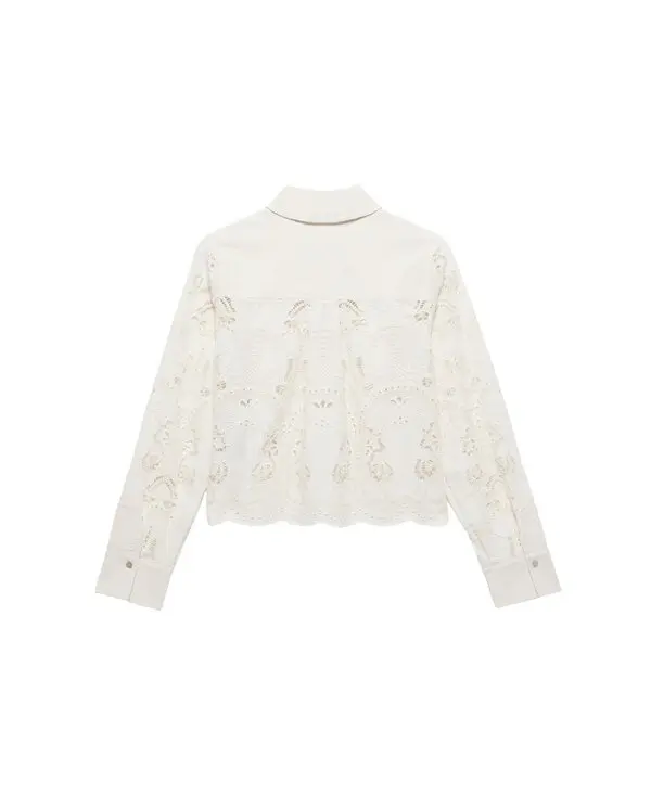 Mint Velvet Crochet Cropped Shirt