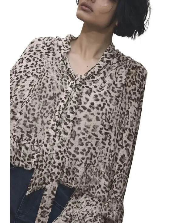 Mint Velvet Leopard Print Ruffle Blouse