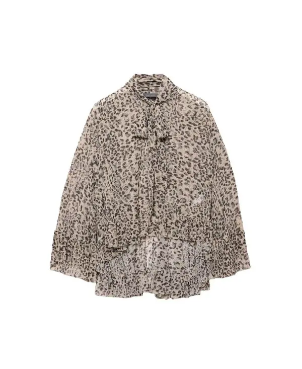 Mint Velvet Leopard Print Ruffle Blouse