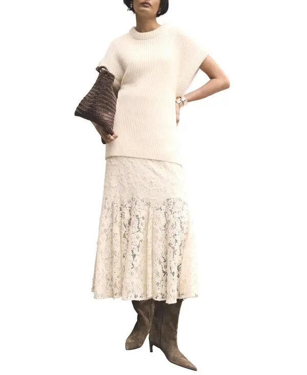 Mint Velvet Lace Flounce Midi Skirt