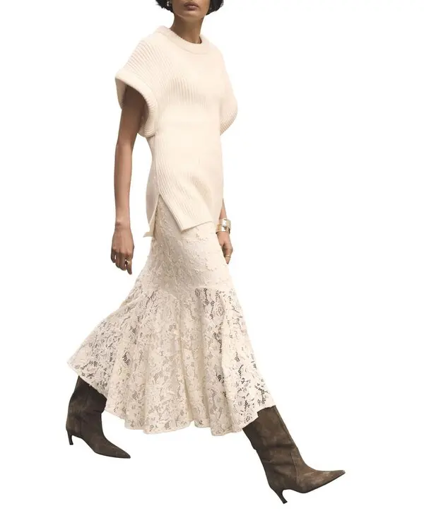 Mint Velvet Lace Flounce Midi Skirt