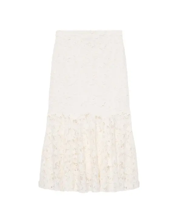 Mint Velvet Lace Flounce Midi Skirt