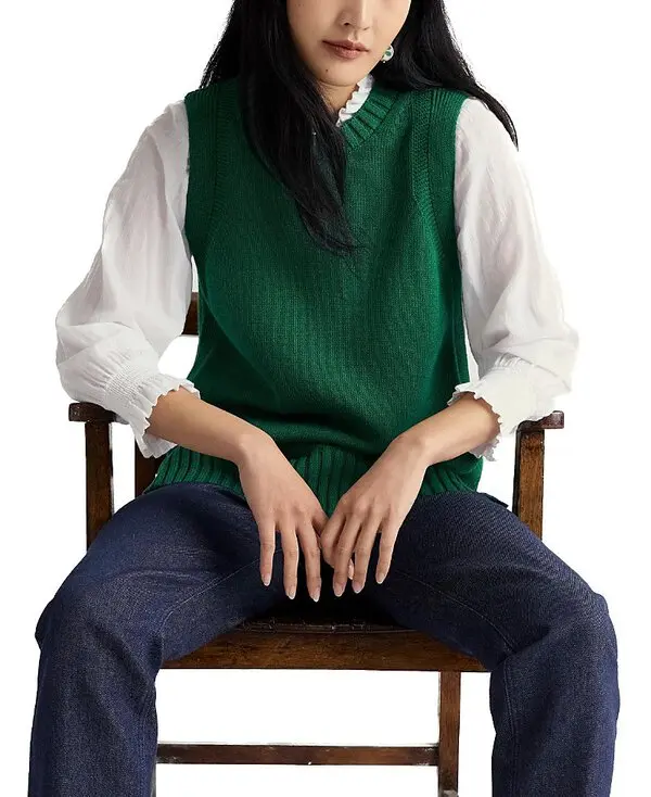 SEASALT CORNWALL Redstart Sleeveless Sweater - Dark Stem